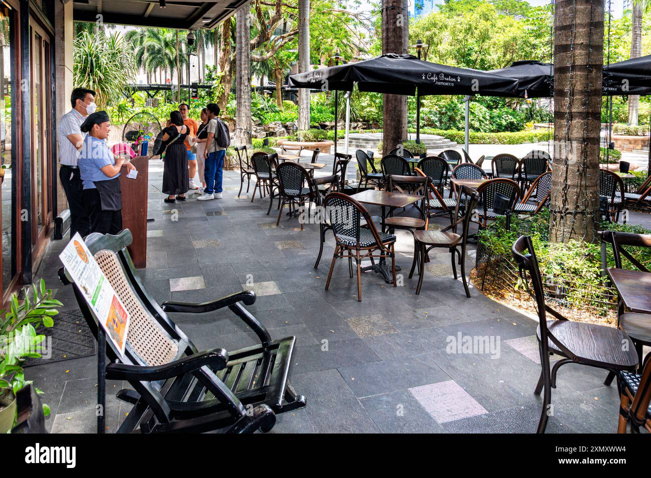 Staff, customers at Cafe Bretton, Greenbelt, Manila, Philippines Stock ...
