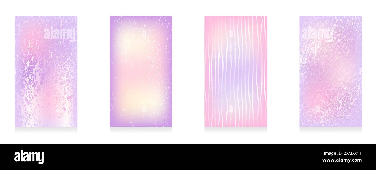 Four vertical pastel gradients with grunge and distressed overlays ...
