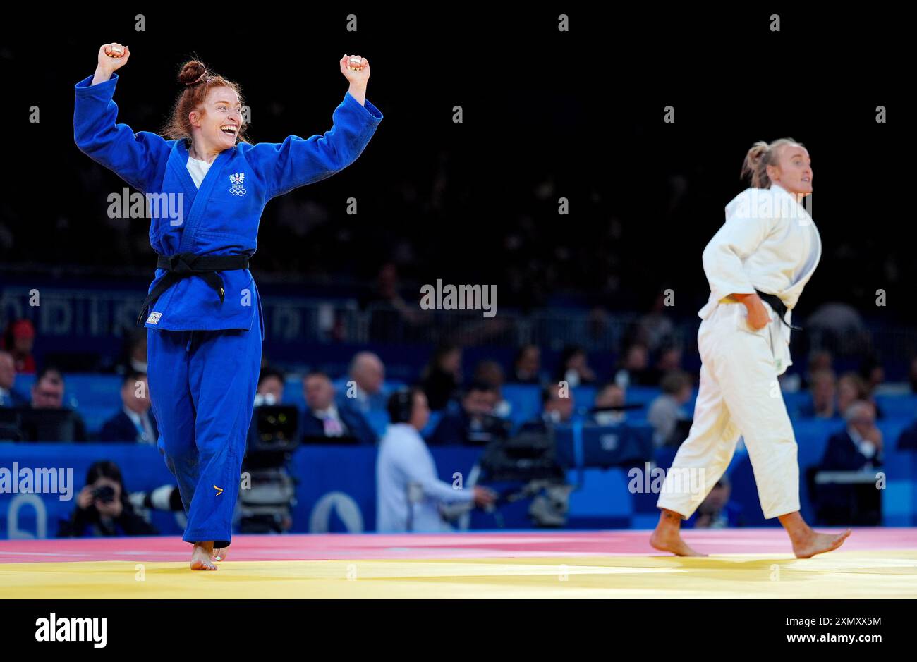 Austria's Lubjana Piovesana celebrates victory over Great Britain's ...