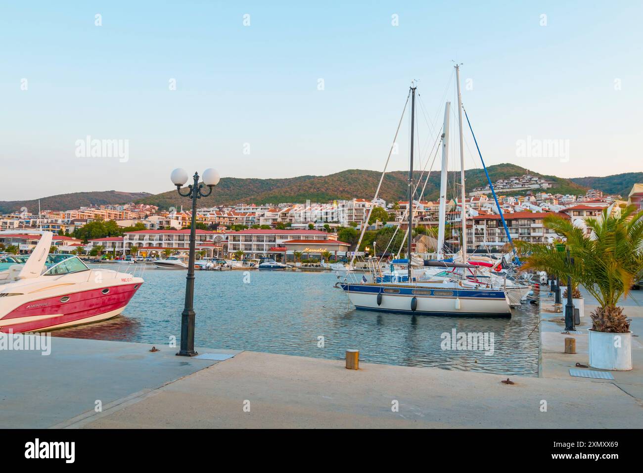 Saint Vlas, Bulgaria - 30 august 2023: Yacht port in the town of Saint ...