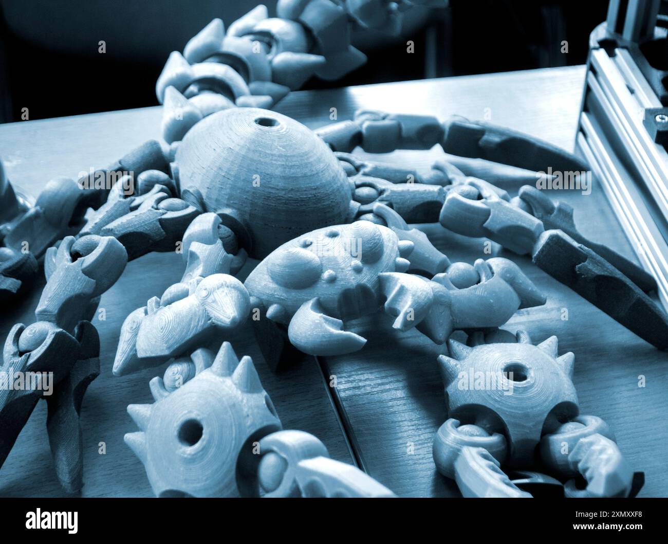 Art Object in form of crab printed on 3D printer. Model prototype of ...