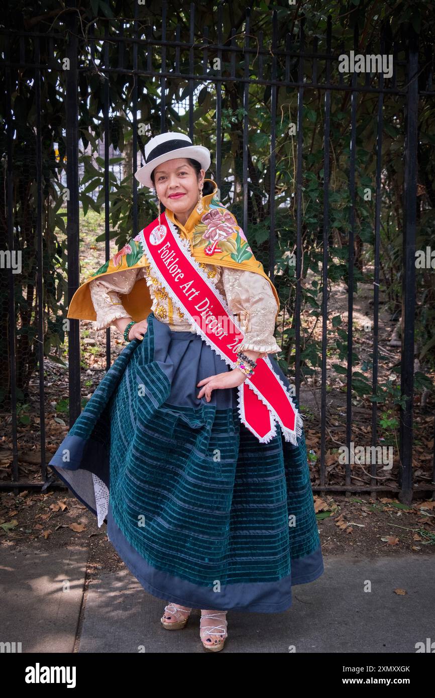 Posed portrait of Peruvian entertainer Flor De Ataura at the start of ...