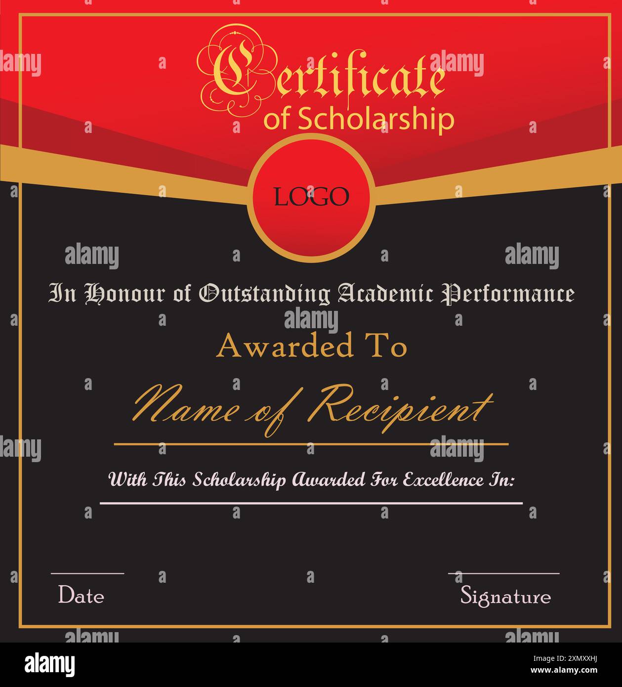 Vector illustration of award certificate template with modern design ...