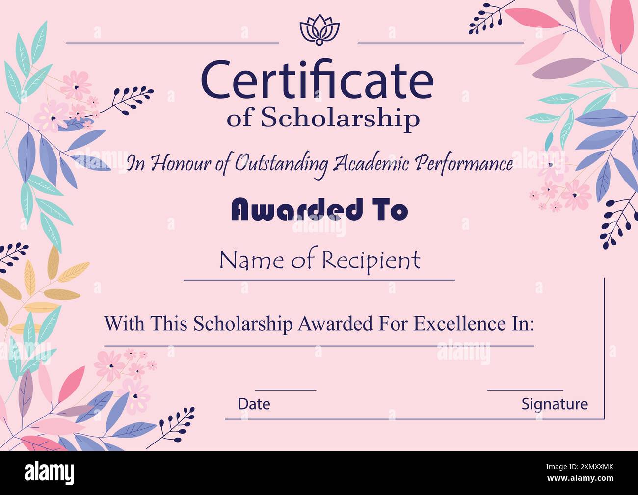 Vector illustration of authorization certificate with modern design ...