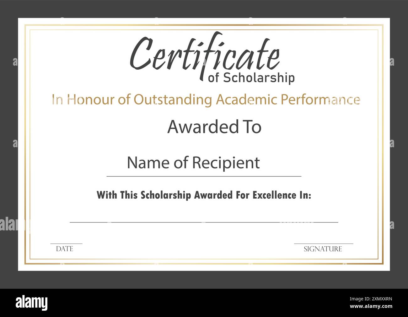 Vector illustration of academic excellence certificate template ...