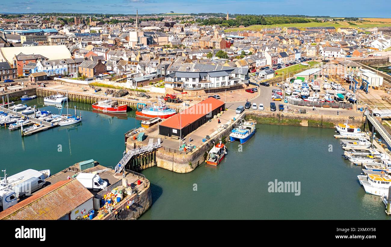 Arbroath Angus Scotland tidal outer harbour the inner harbour wet dock ...