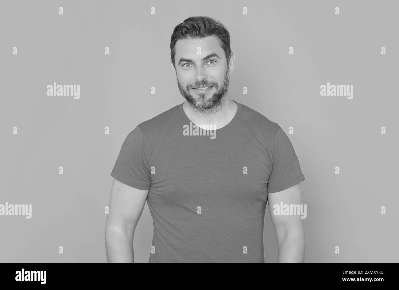 Smiling friendly positive man Black and White Stock Photos & Images - Alamy