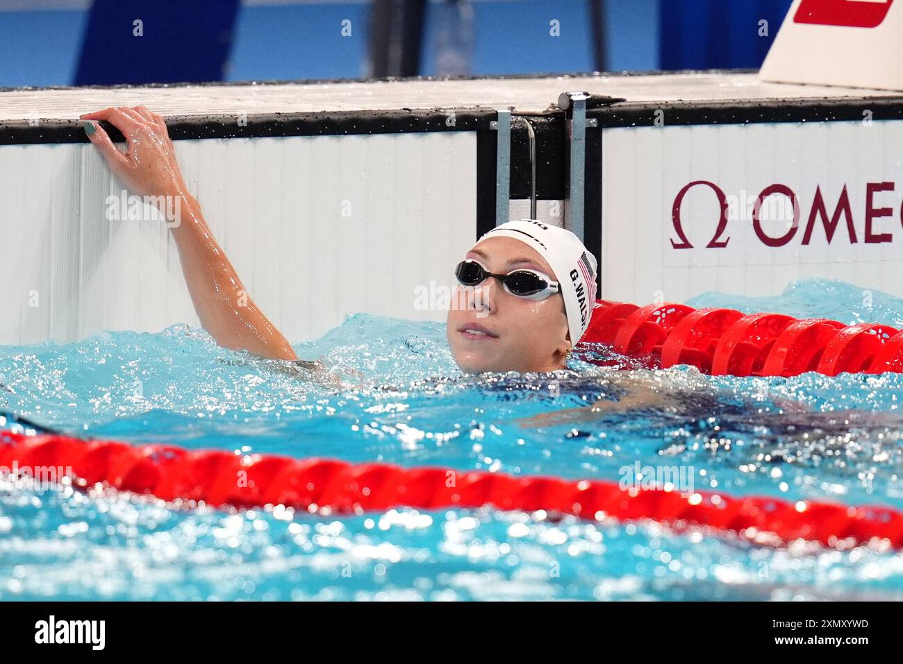 USA's Gretchen Walsh after the Women's 100m Freestyle heats at the ...