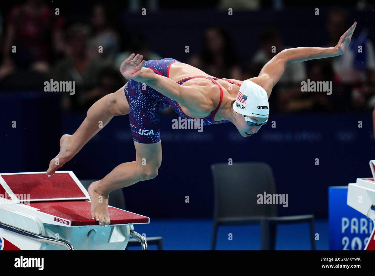 USA's Gretchen Walsh during the Women's 100m Freestyle heats at the ...