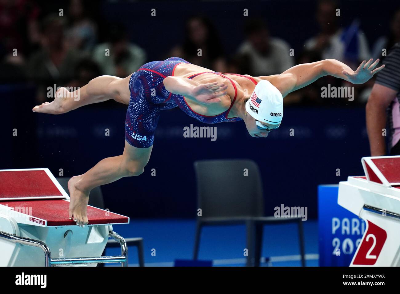 USA's Gretchen Walsh during the Women's 100m Freestyle heats at the ...
