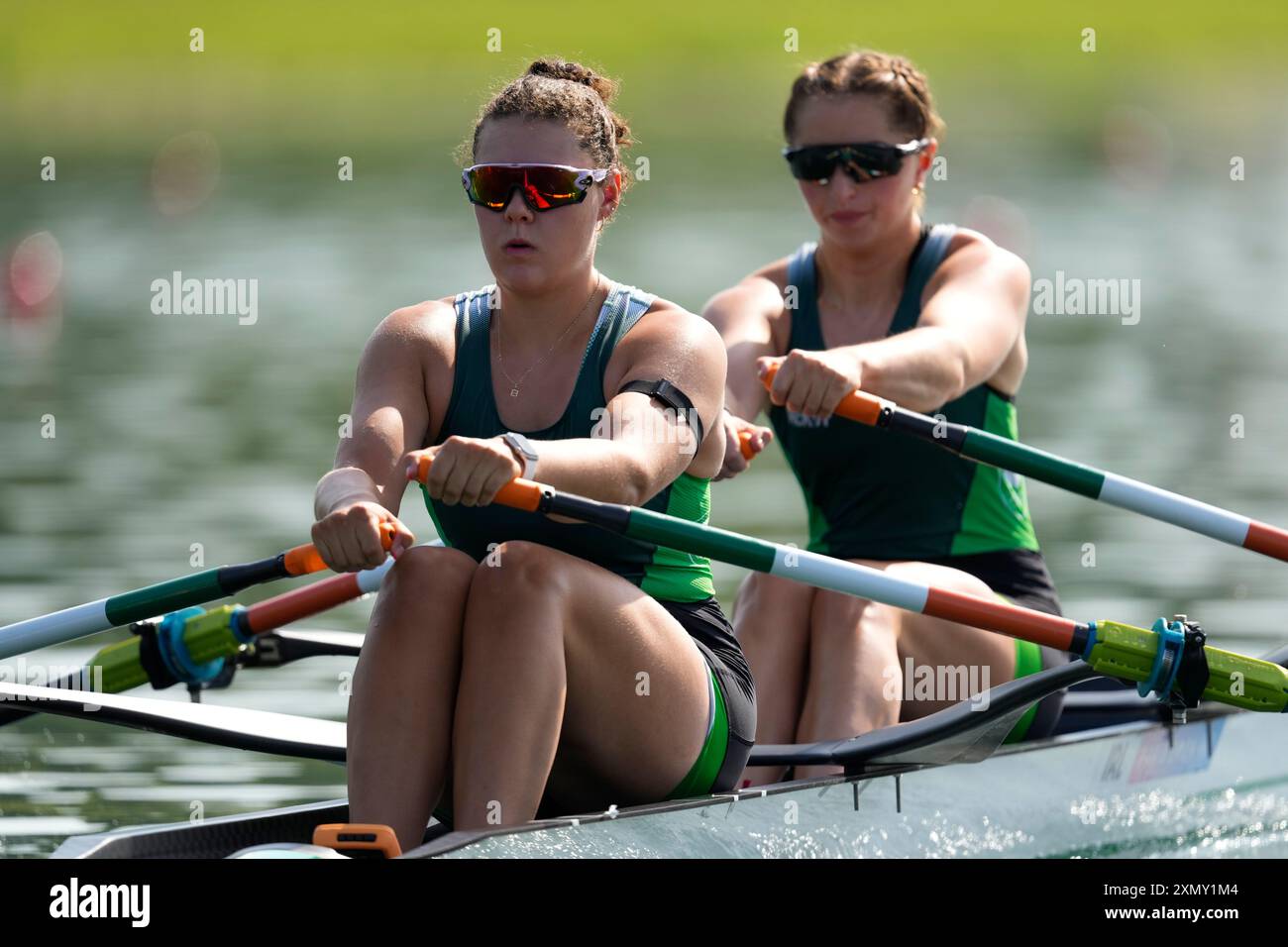 Ireland's Zoe Hyde and Alison Bergin compete in the women's double ...