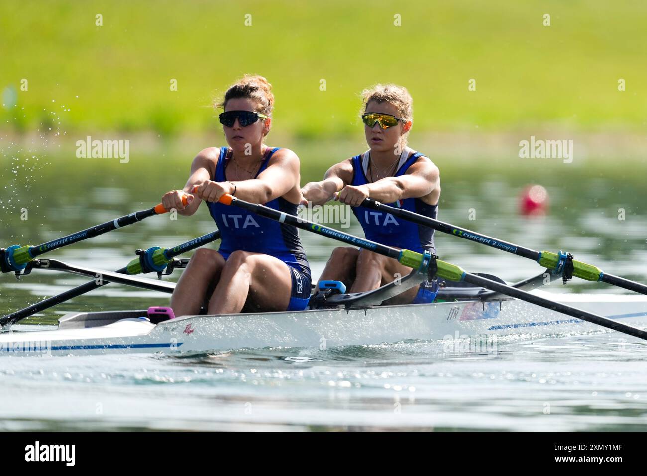 Italy's Clara Guerra and Stefania Gobbi compete in the women's double ...