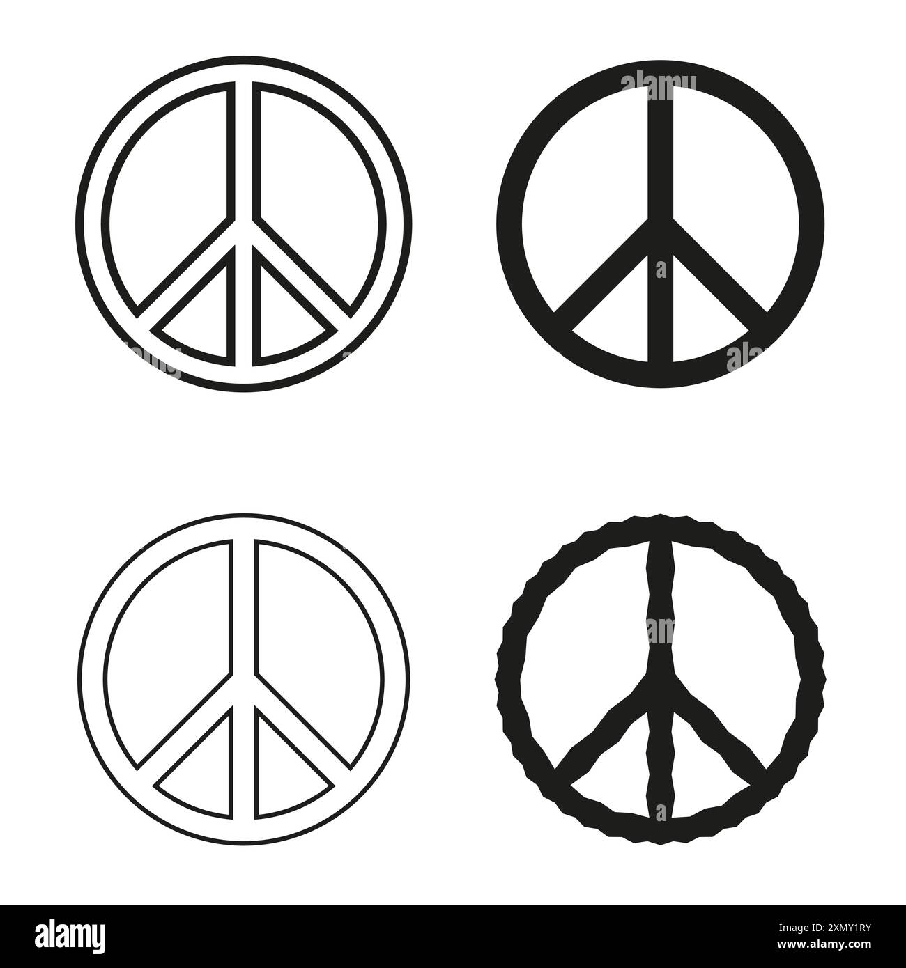 Peace symbol icons. Four different styles. Simple vector illustration ...