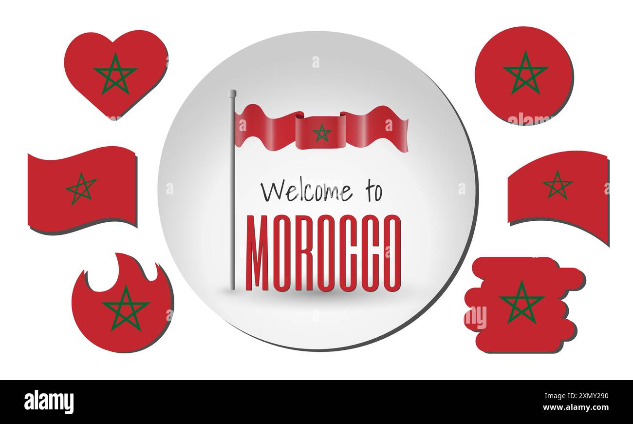 Morocco flag waving vector hi-res stock photography and images - Alamy