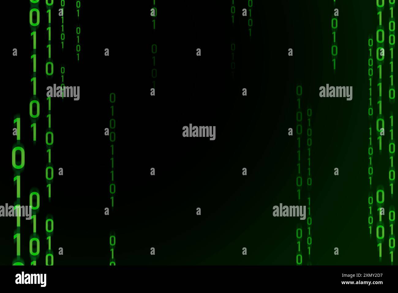 Green binary numbers 0101 code on dark background. Data Stream for ...