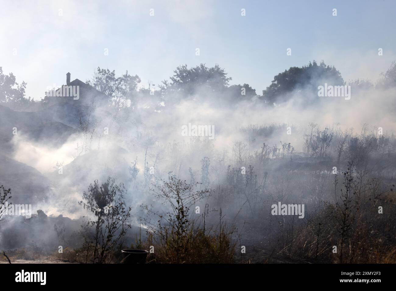 Forest and steppe fires dry completely destroy the fields and steppes ...