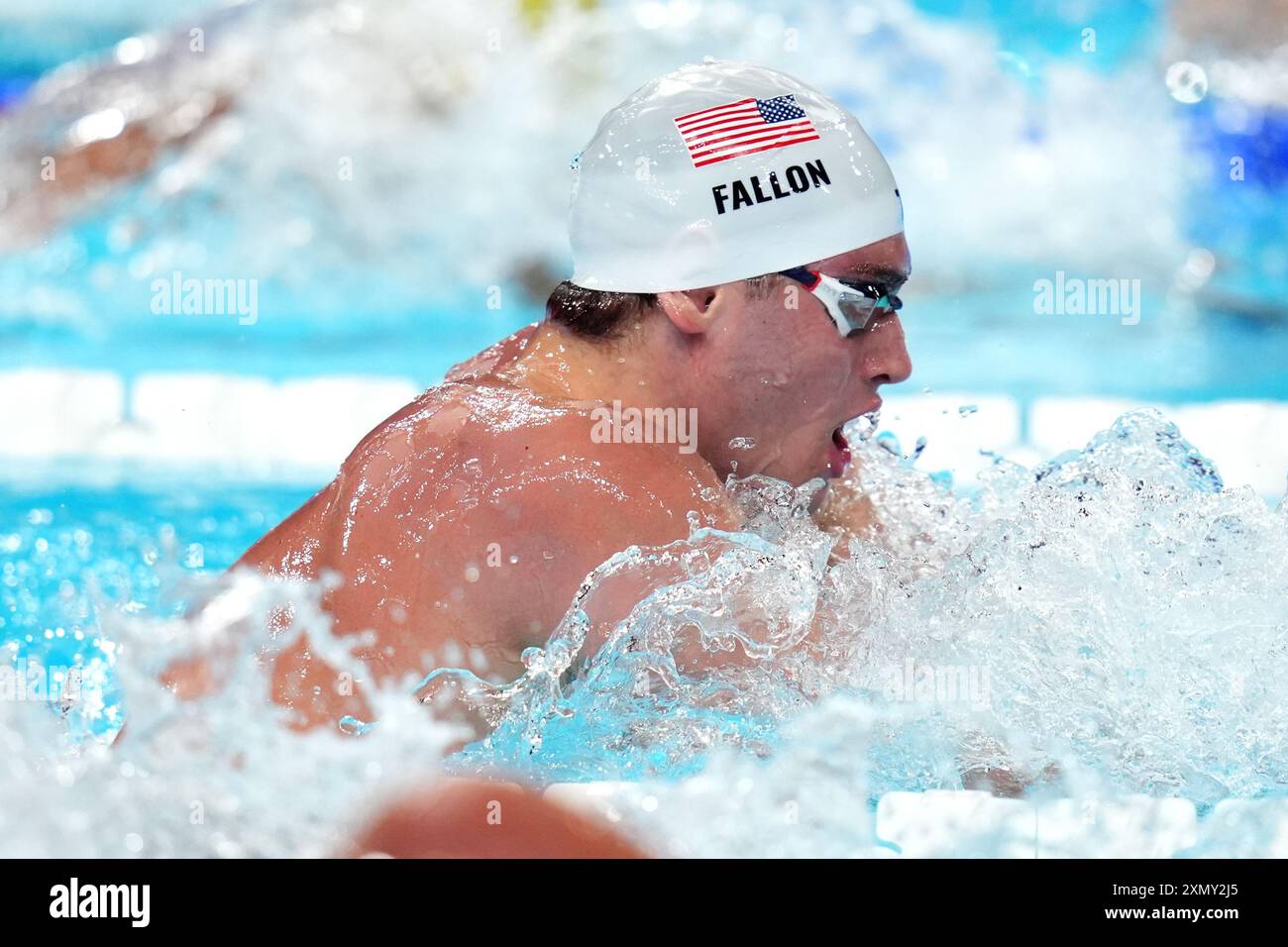 USA's Matt Fallon during the Men's 200m Breaststroke heats at the Paris ...