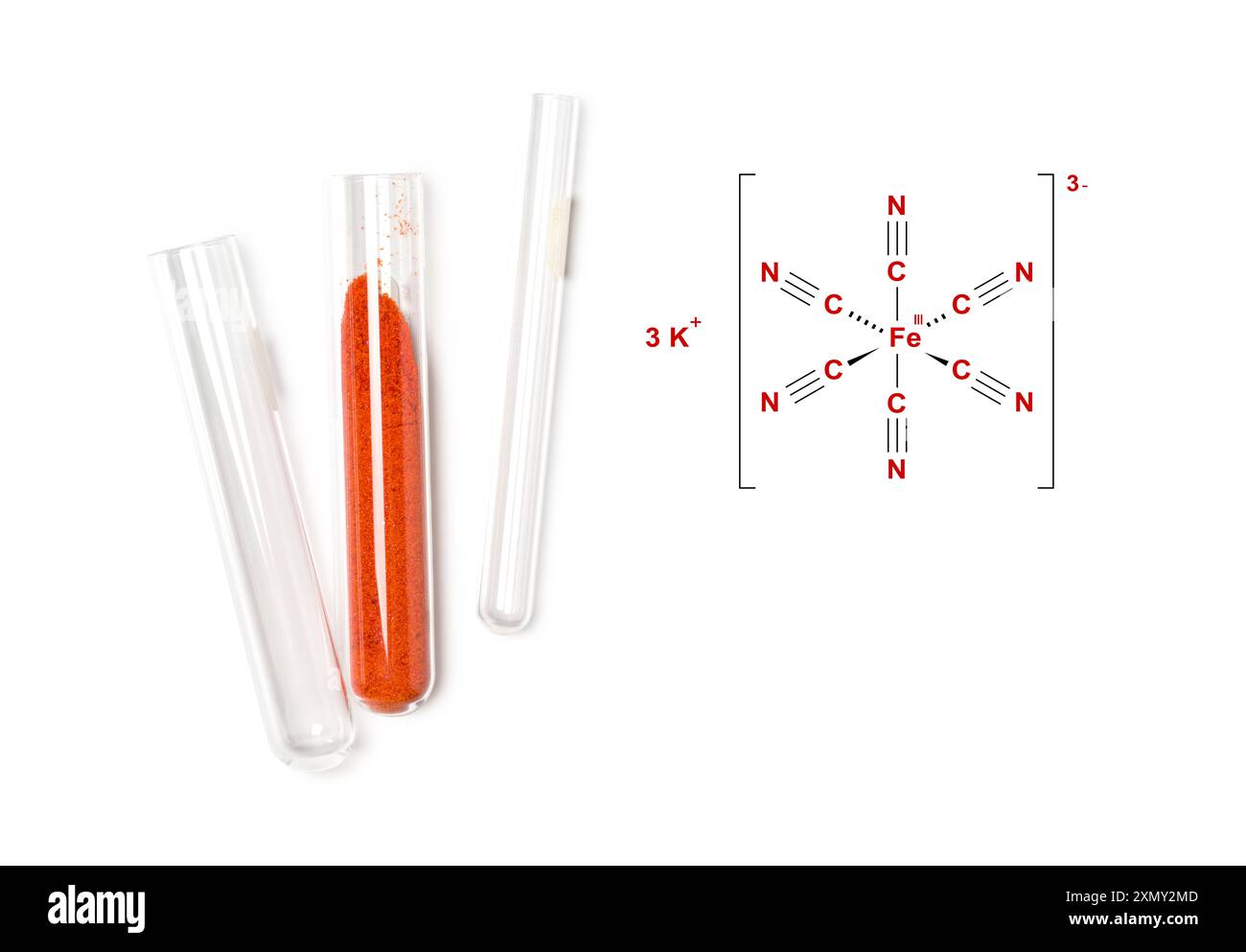 Closeup chemical ingredient on white laboratory table. Potassium ...