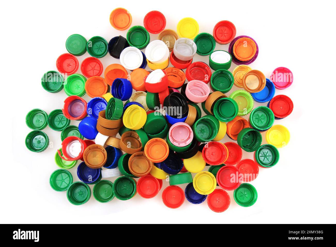 color plastic caps isolated on the white background Stock Photo - Alamy