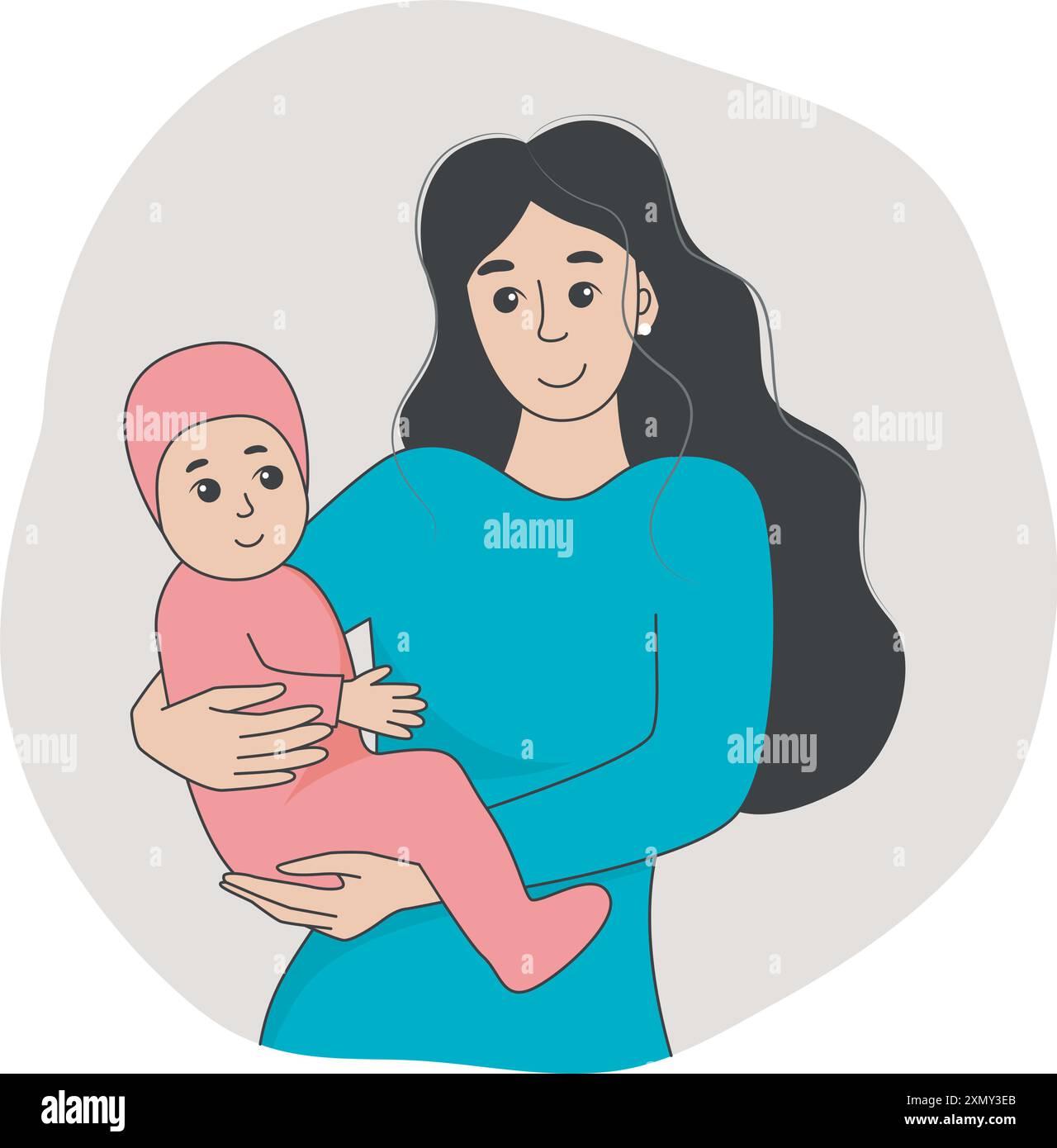 Beautiful portrait child in Stock Vector Images - Alamy