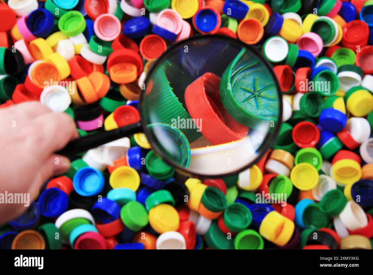 plastic caps texture as recycle industry background Stock Photo - Alamy
