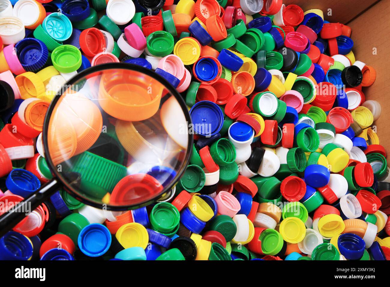 plastic caps texture as recycle industry background Stock Photo - Alamy