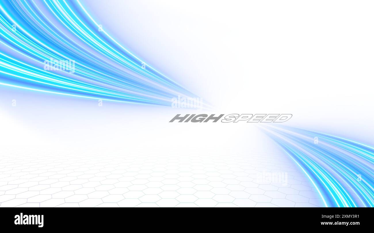 Sports background with 3d wavy lines. Blue energy curves on a white background. Dynamic motion ...