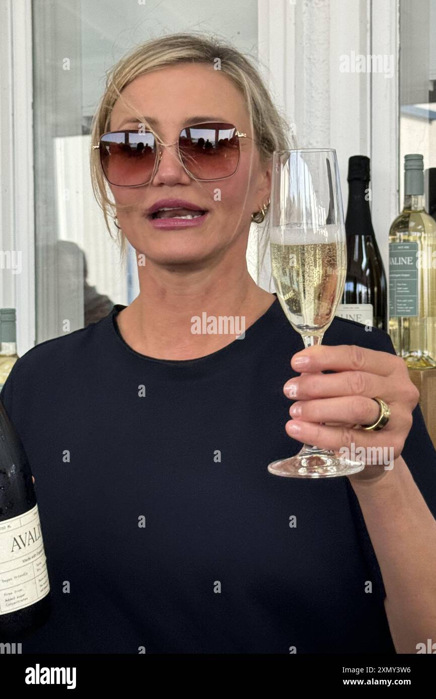 Cameron Diaz serving her Avaline wines at SiSi Restaurant. Featuring ...