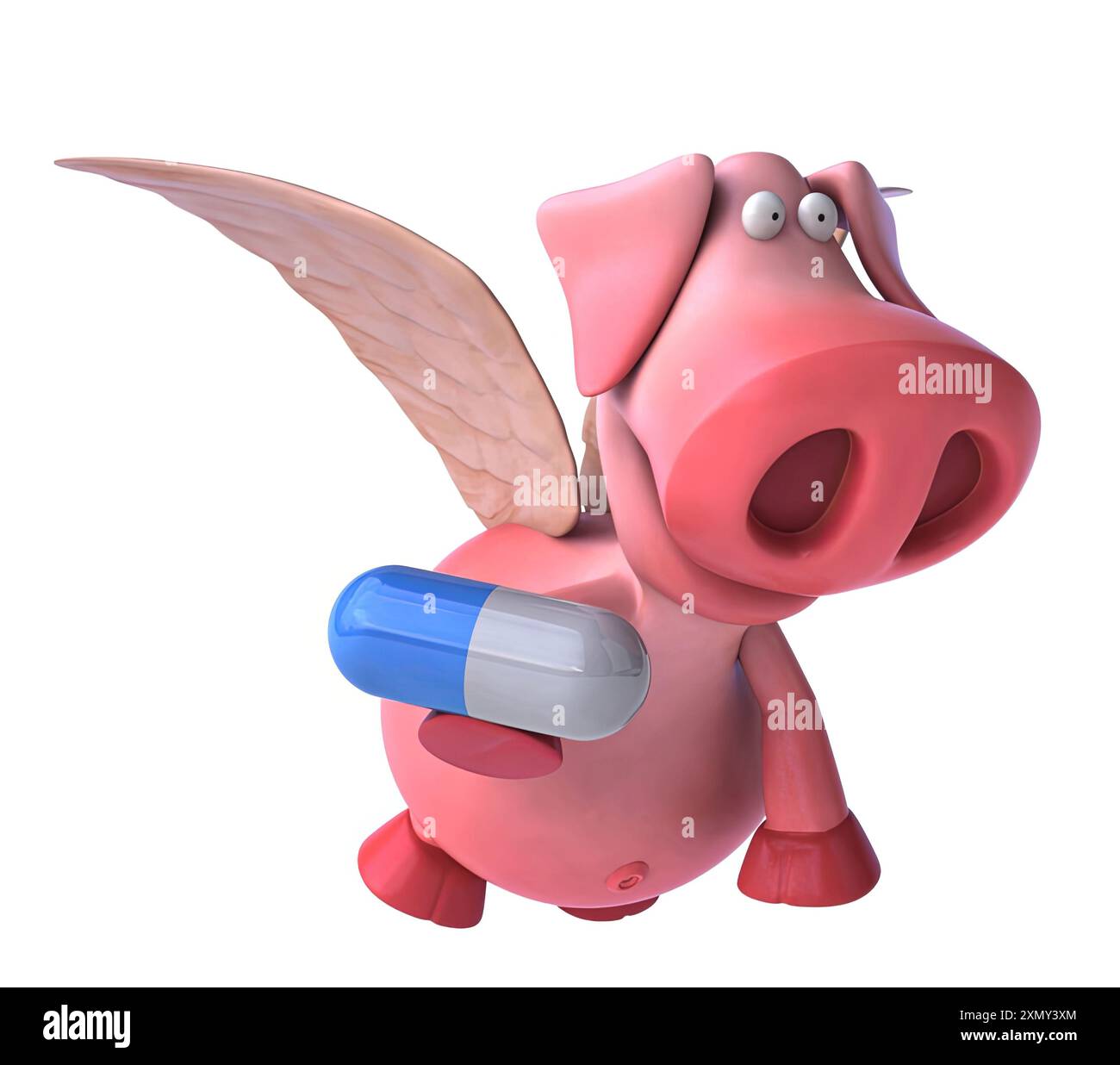 Fun 3D cartoon pig illustration Stock Photo - Alamy