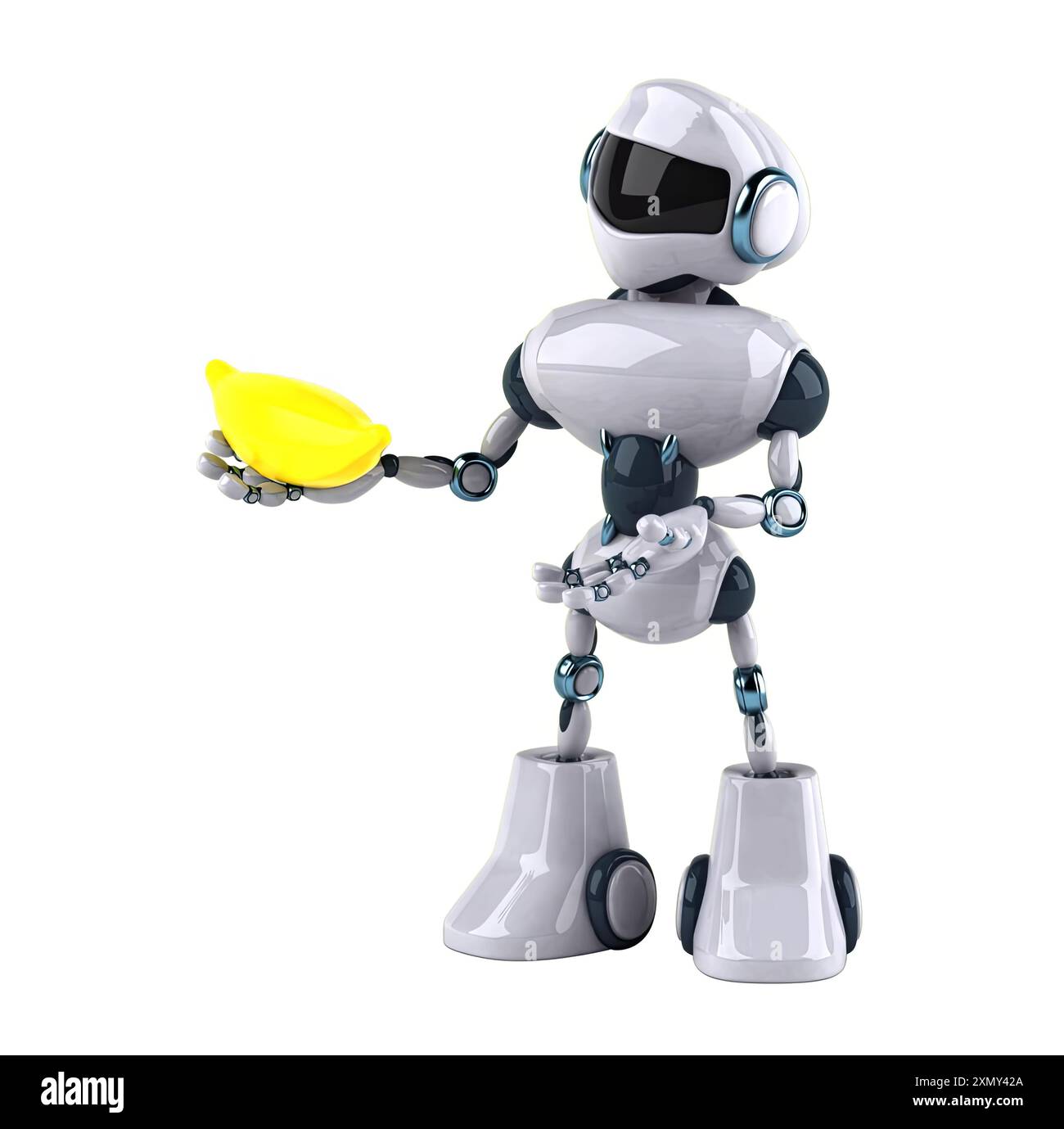 Fun 3d cartoon robot illustration Stock Photo - Alamy