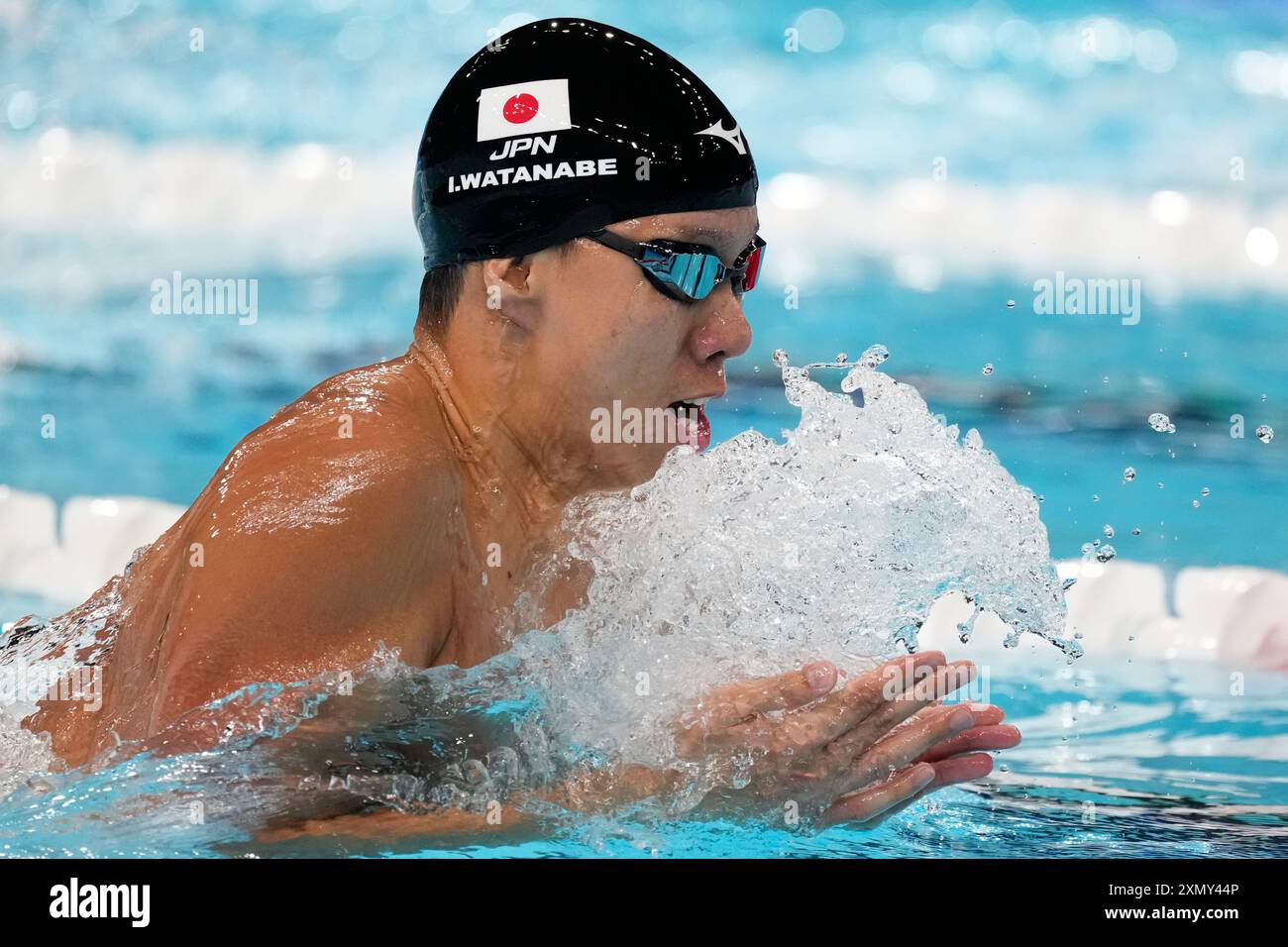 Ippei Watanabe, of Japan, competes during a heat in the men's 200-meter ...