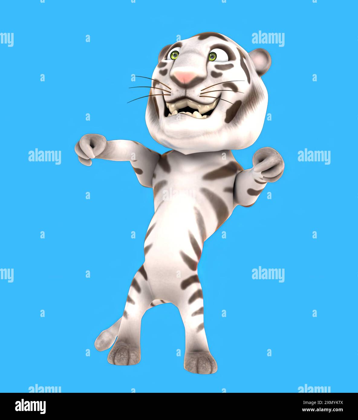 Fun 3D cartoon tiger dancing Stock Photo - Alamy
