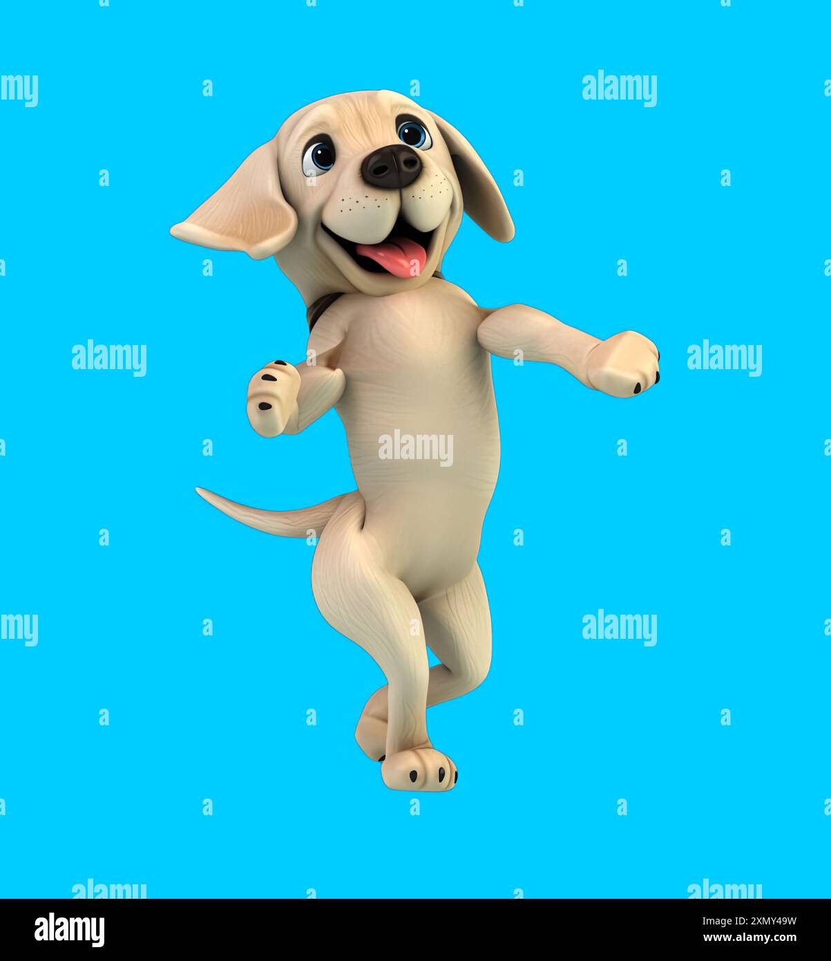 Fun 3D cartoon labrador dancing Stock Photo - Alamy