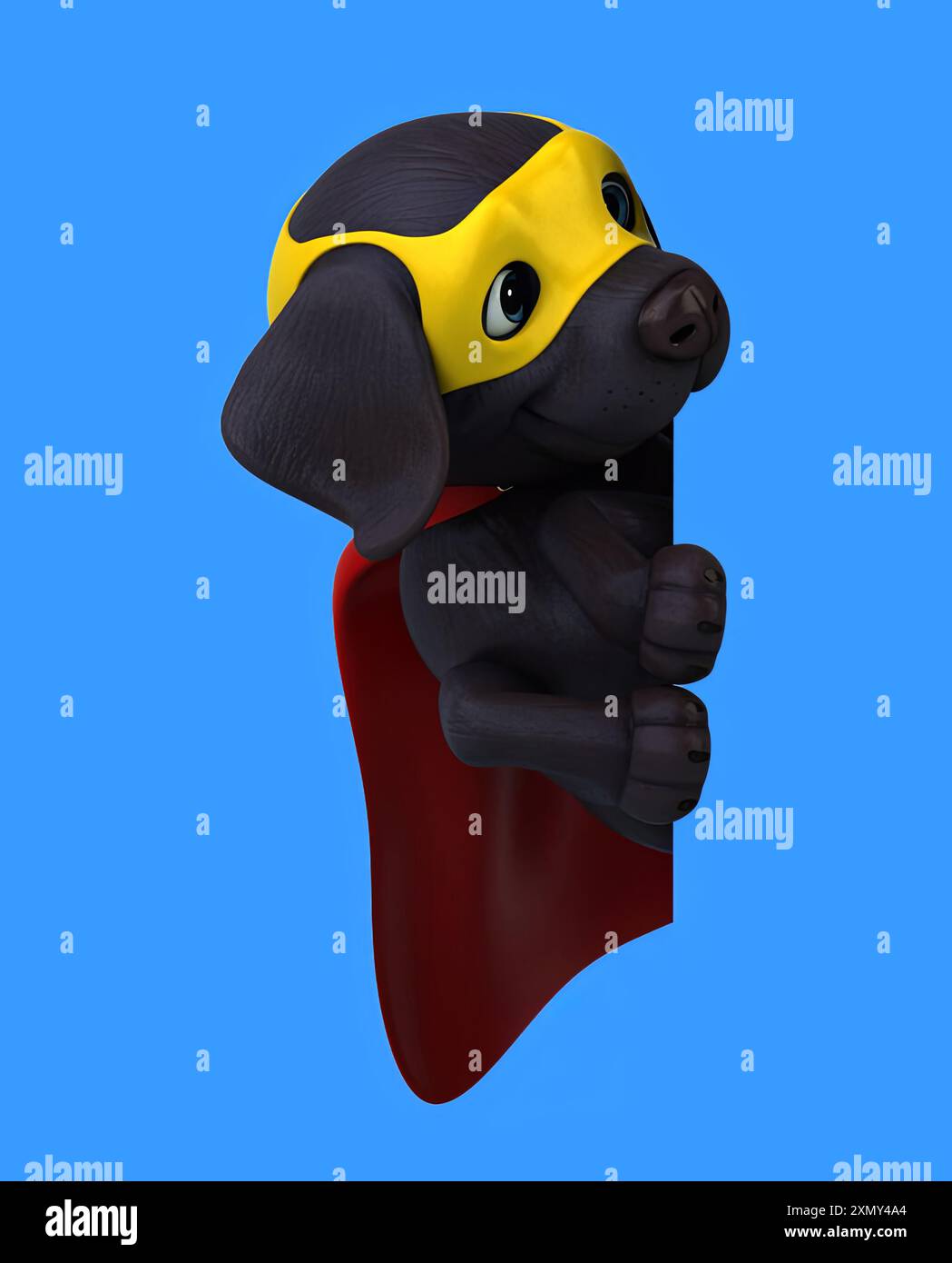 Fun 3D cartoon black Labrador retriever Stock Photo - Alamy