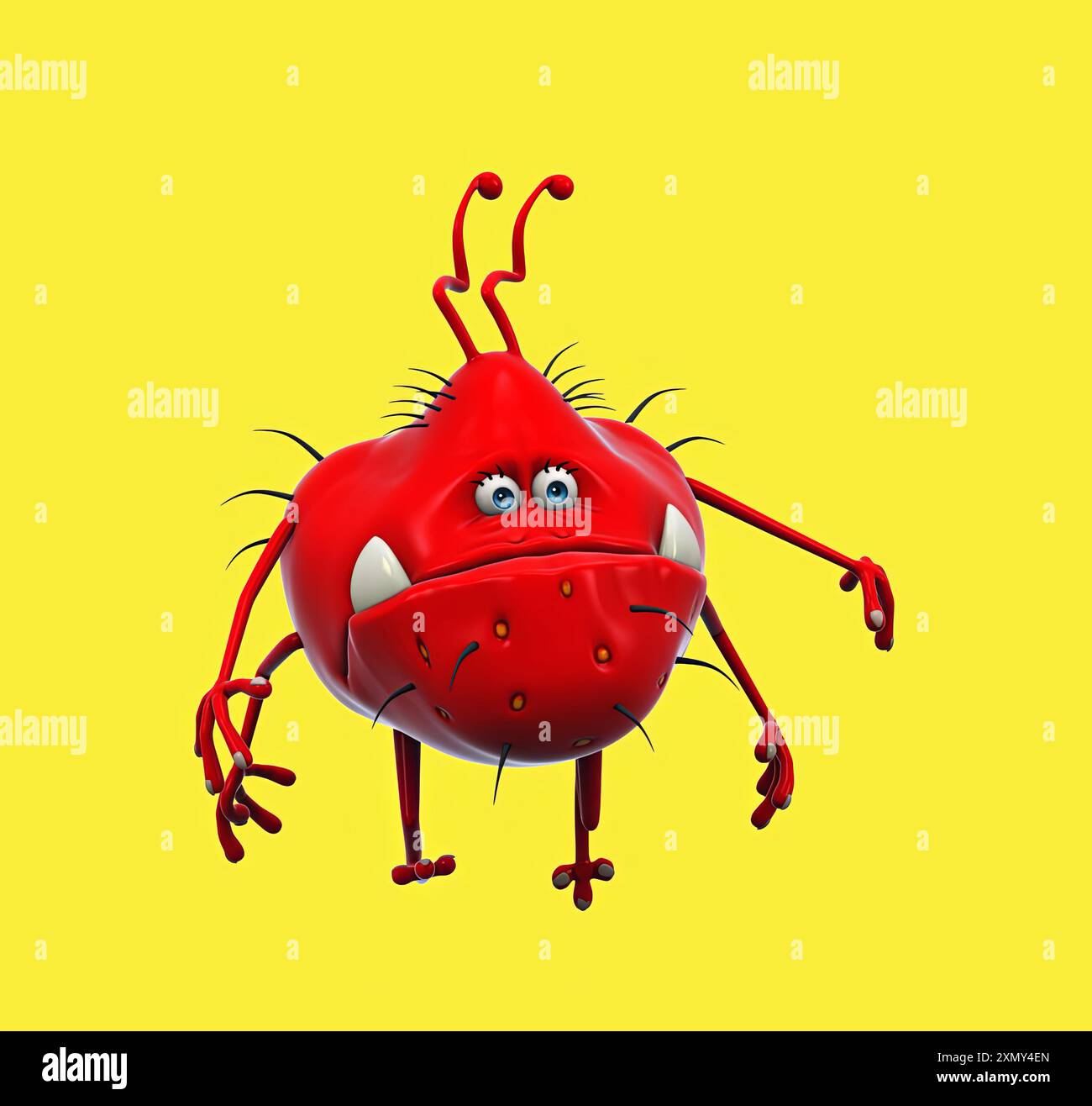 Fun 3D cartoon microbe dancing Stock Photo - Alamy