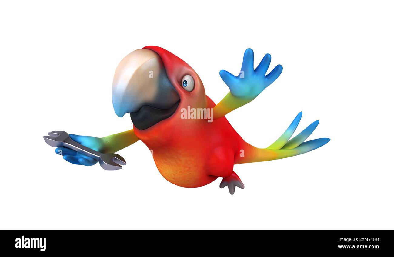 Fun 3d cartoon parrot illustration Stock Photo - Alamy