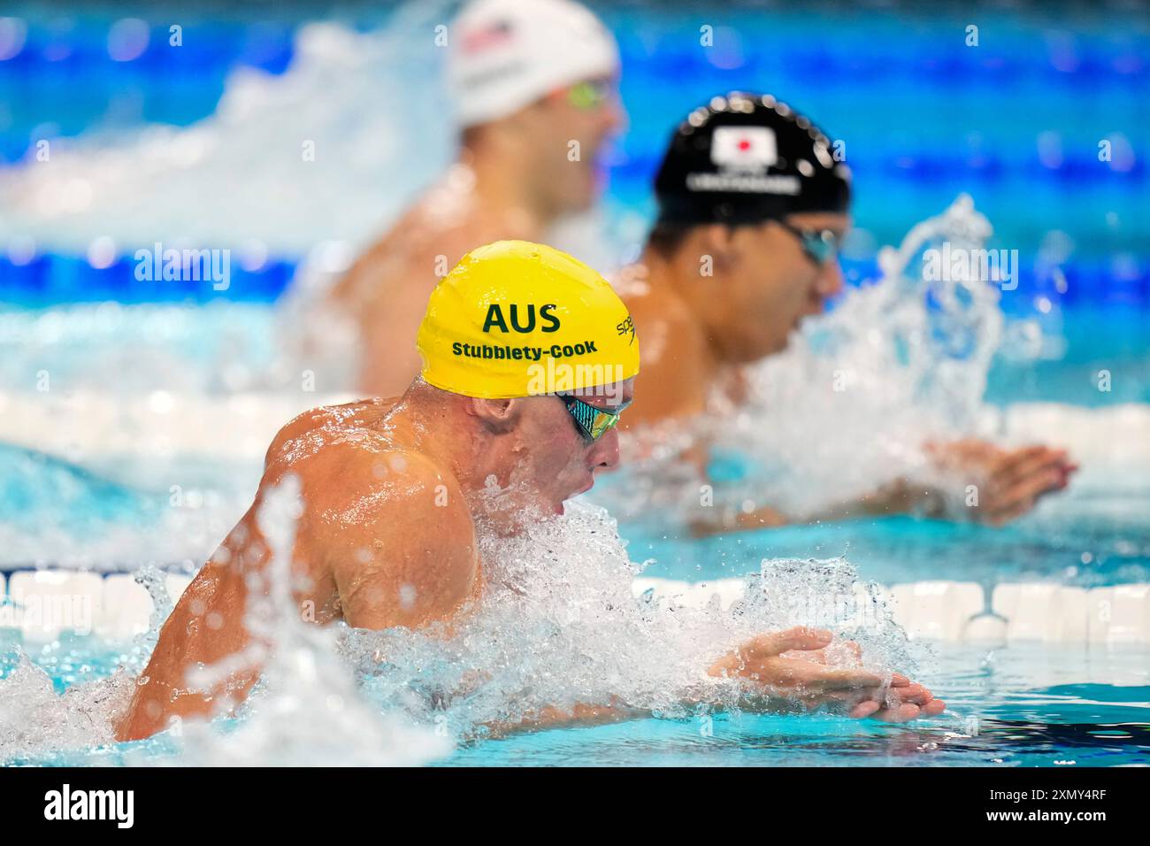 Zac Stubblety-Cook, of Australia, competes during a heat in the men's 200-meter breaststroke at ...