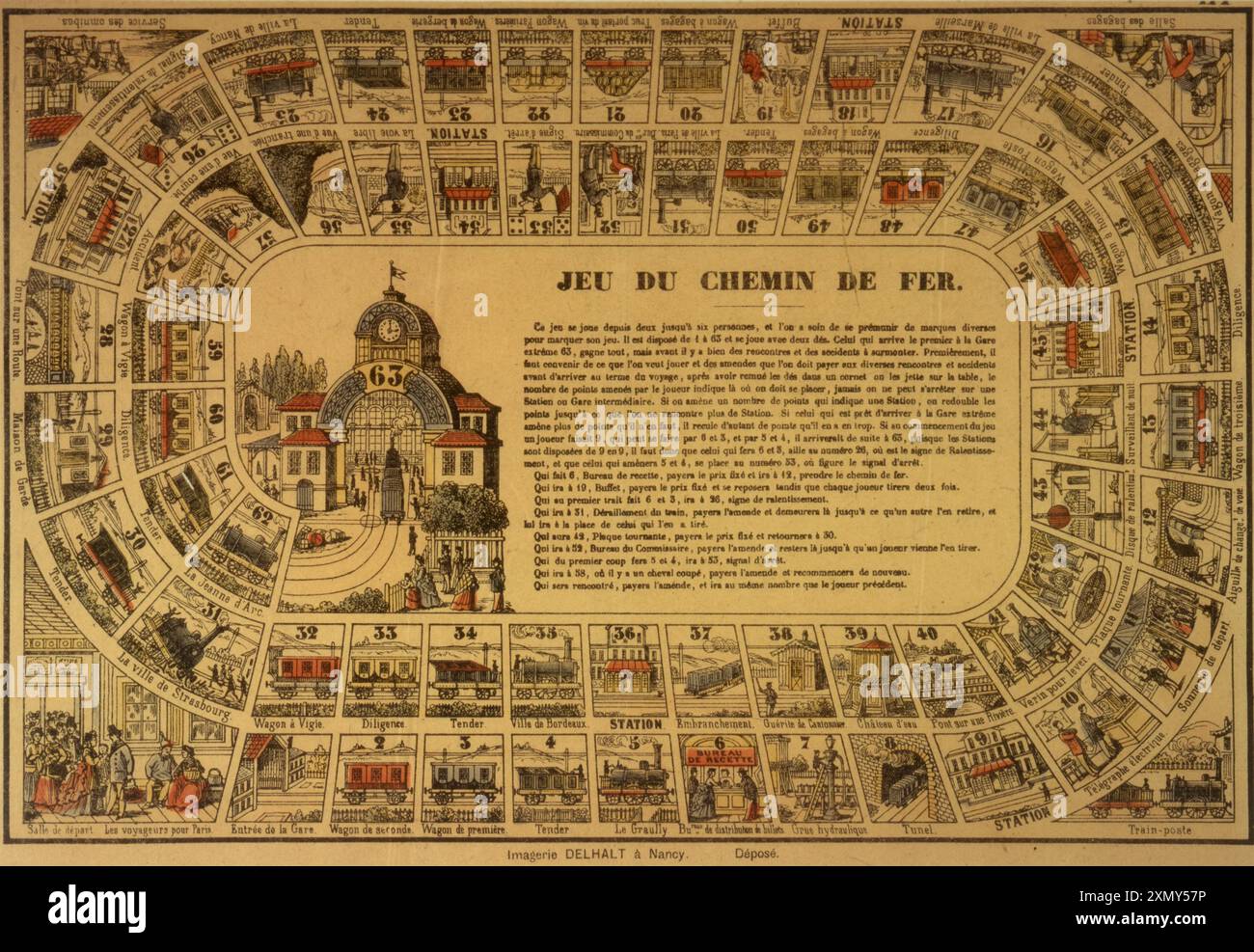 JEU DU CHEMIN DE FER French board game based on the railway network and ...