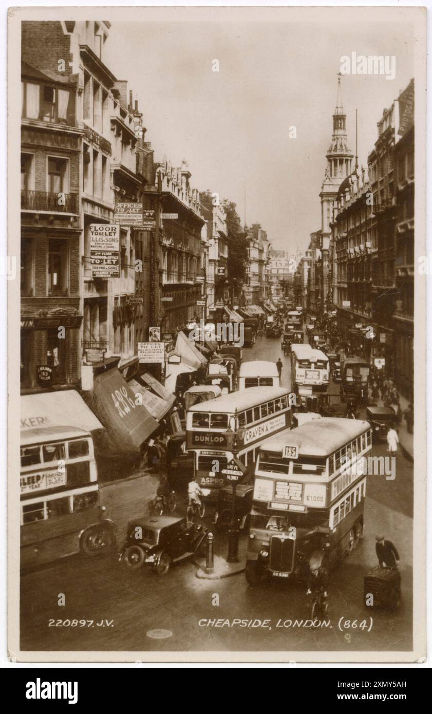 BUSES IN CHEAPSIDE Stock Photo - Alamy