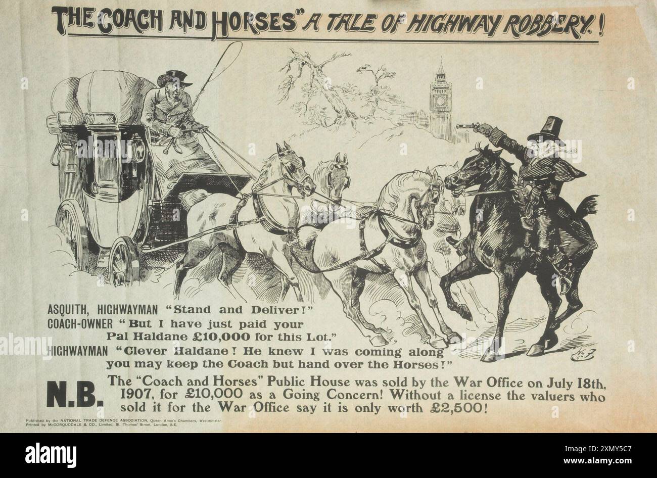 Licensing Bill cartoon 1908 Stock Photo - Alamy