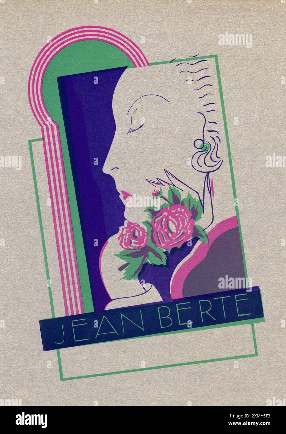 Advertisement for Jean Berte colour printing Stock Photo - Alamy