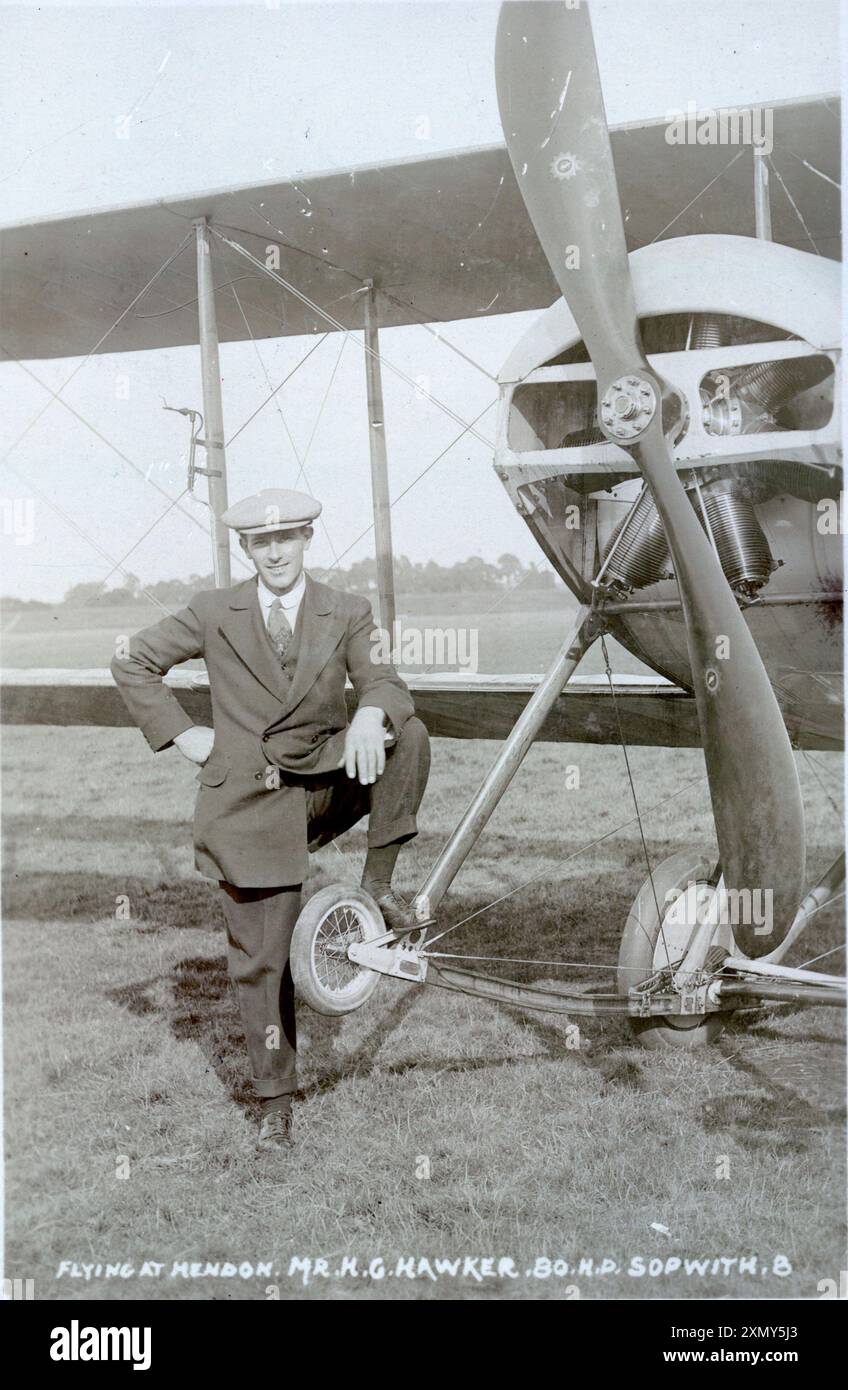 Harry George Hawker 1889-1921 with a Sopwith Tabloid Stock Photo - Alamy