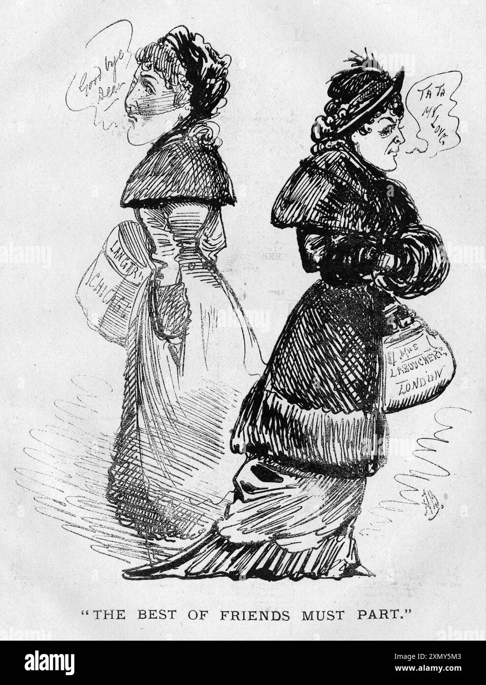 Cartoon, Lillie Langtry and Henrietta Hodson Stock Photo - Alamy
