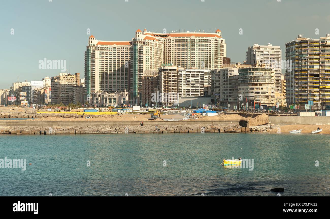 Alexandria, Egypt - December 14, 2018: Alexandria coastal view ...