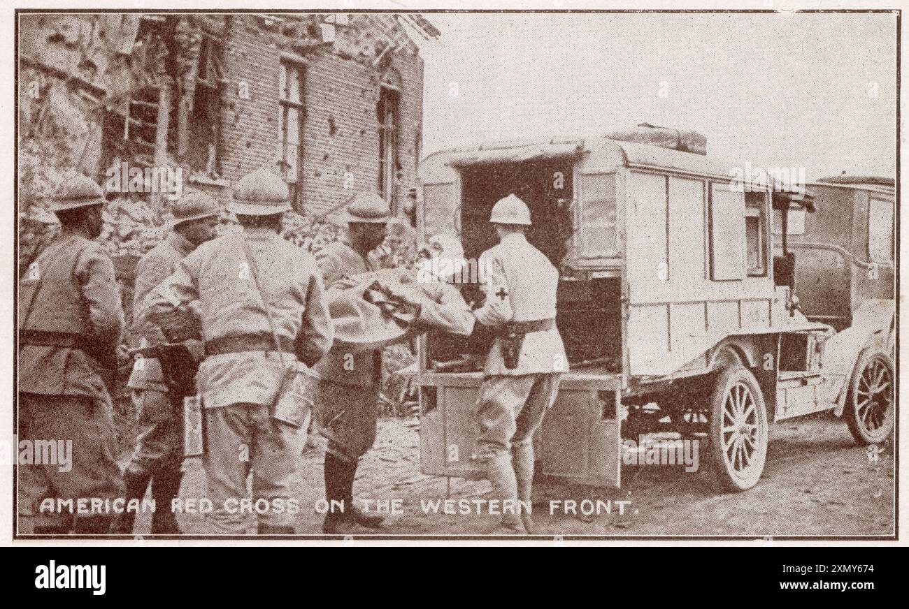 American Red Cross on the Western Front, WW1, ambulance and stretcher ...