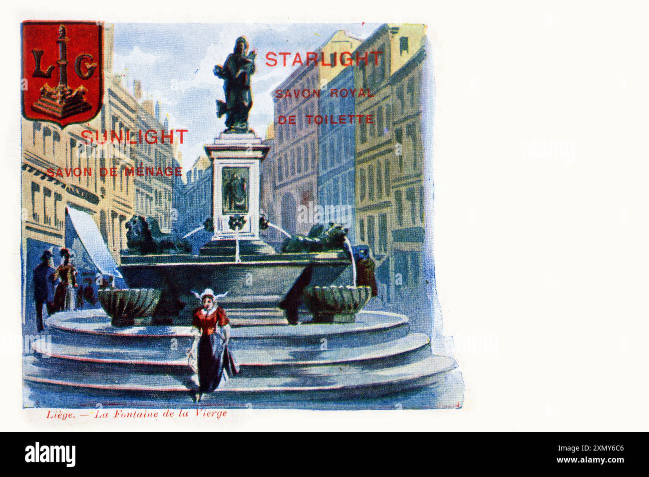 The Fountain of the Virgin, Liege, Belgium - Soap advert Stock Photo ...