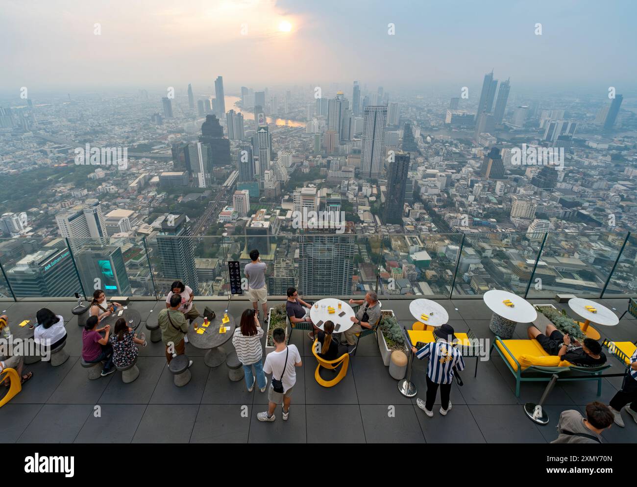 View of skyscrapers of the central business district of Bangkok from ...