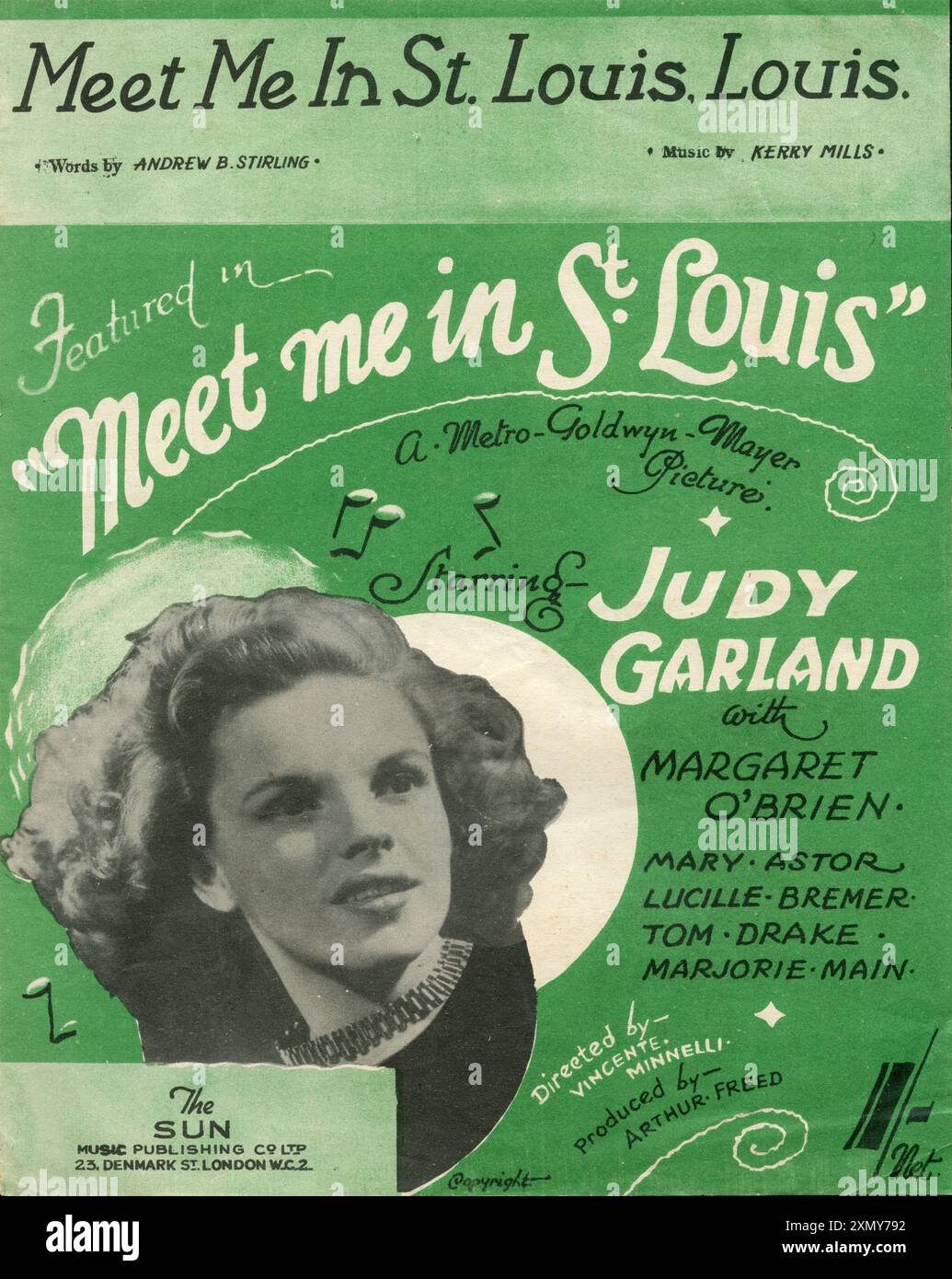 Sheet Music Cover, Meet Me in St. Louis, Judy Garland, words by Andrew ...