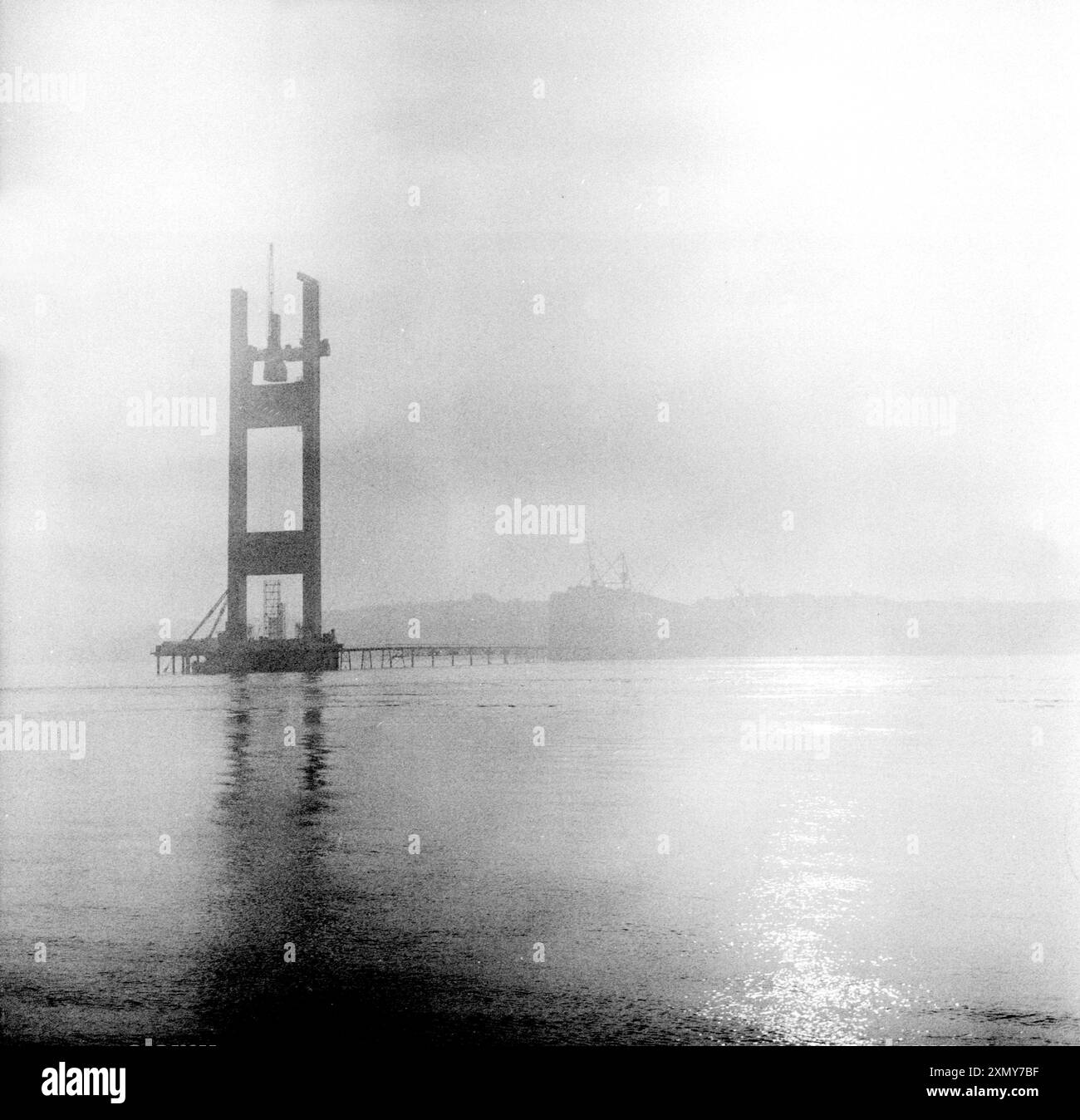 Building the Severn Bridge Stock Photo - Alamy