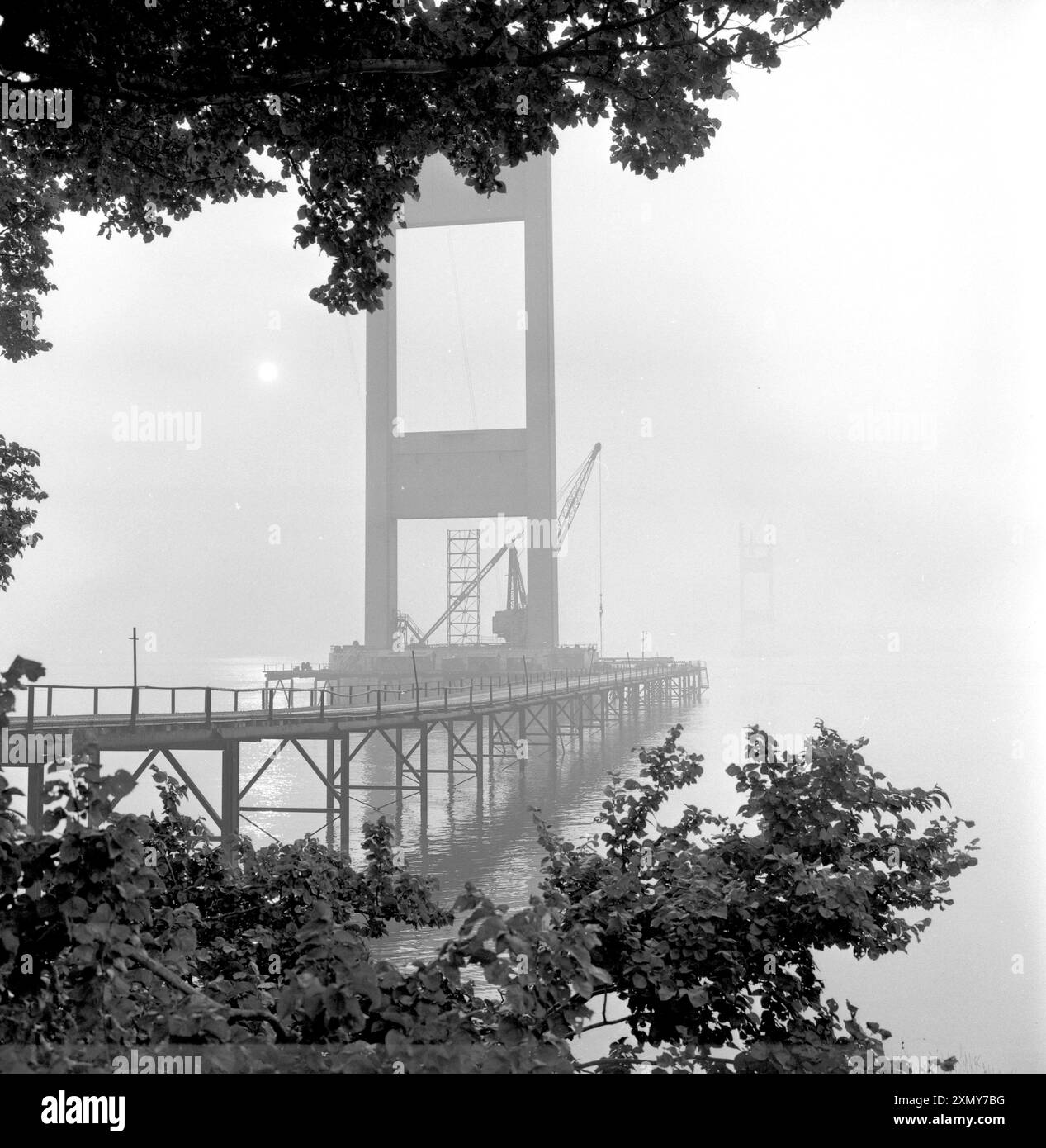 Building the Severn Bridge Stock Photo - Alamy